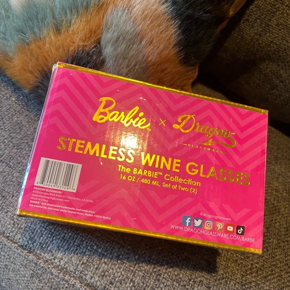 Barbie | Dining | Barbie X Dragon Pink Stemless Wine Glasses Nib | Poshmark